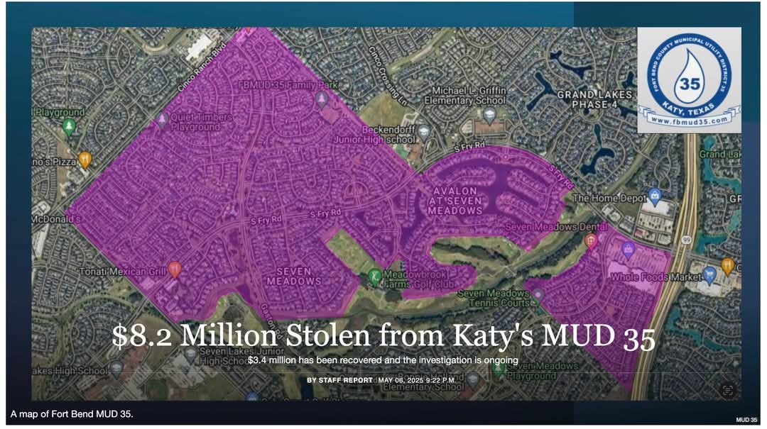$8.2 Million Stolen from Katy's MUD 35