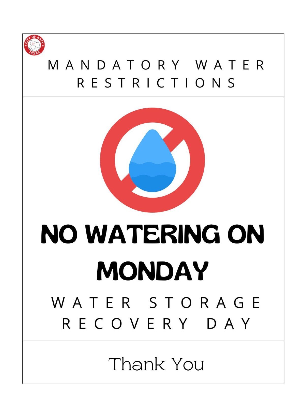 Mandatory Water Restrictions: No Watering on Mondays