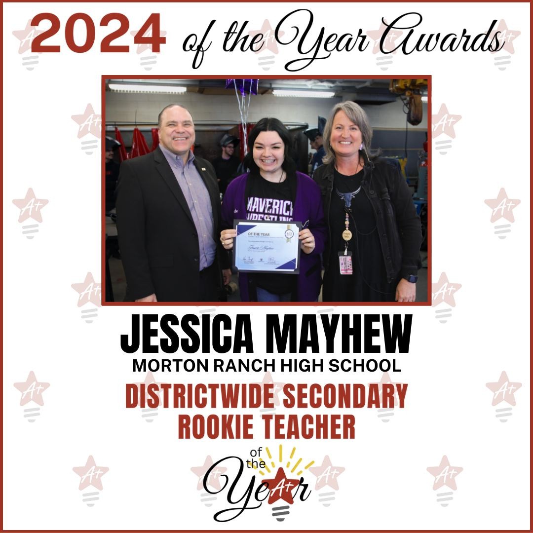 Jessica Mayhew Named Districtwide Secondary Rookie Teacher of th